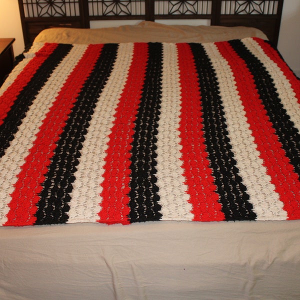 Red and White Throw Blanket - Etsy