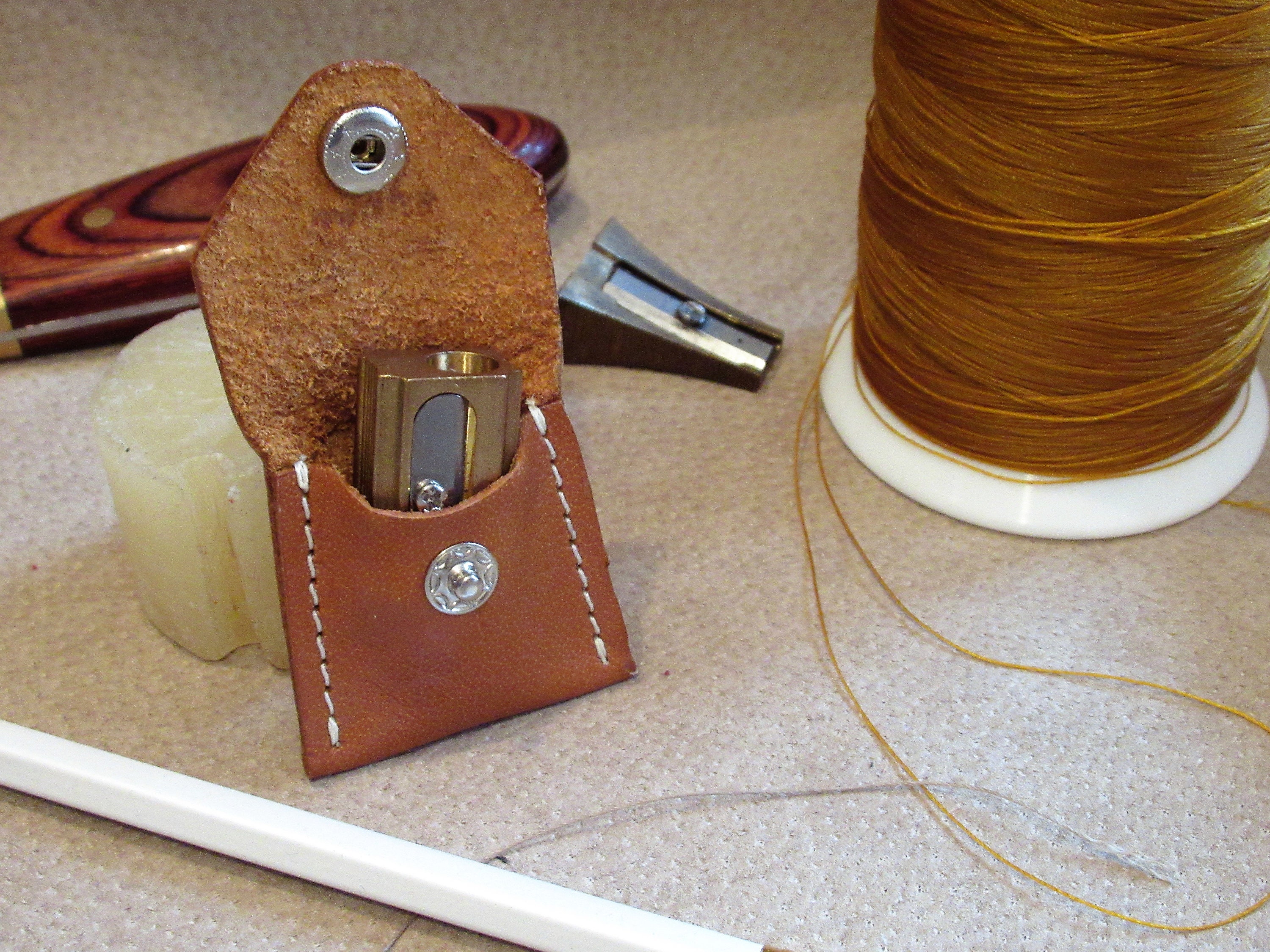 Full Grain Leather Pencil Sharpener Case - Etsy