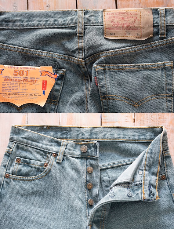 Vintage 1980s Levi's 501 Blue Stonewash / dead stock … - Gem