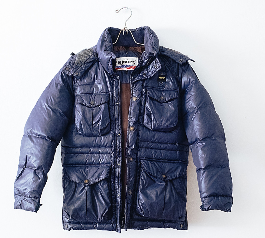 Blauer Puffer Windbreaker Bomber Jacket Blue Size "10" Fit "s" Adult ...