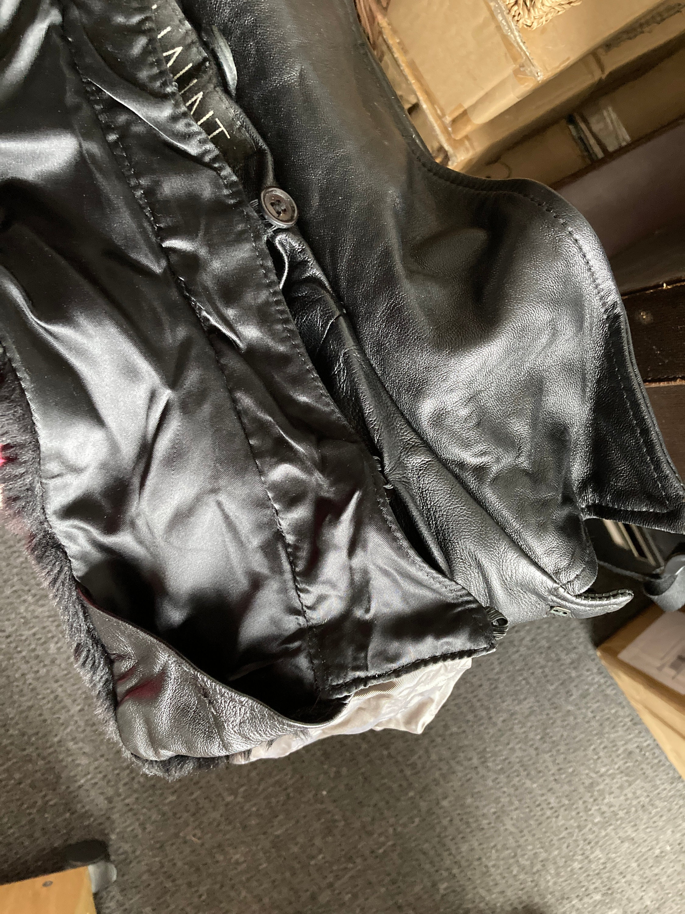 Vintage Leather Coat by Haunt Designer Black Leather With - Etsy