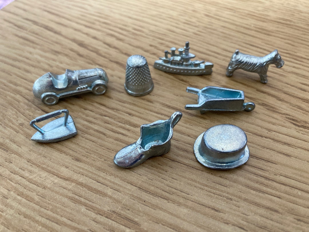 Monopoly Playing Pieces Vintage Silver Metal C 1970 Scotty Dog ...