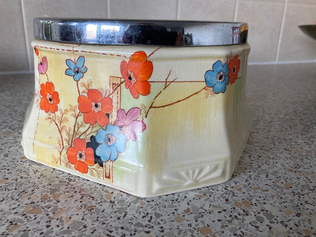 Vintage China Bowl Chrome Rimmed C 1920 Hand Painted Artist Signed ...