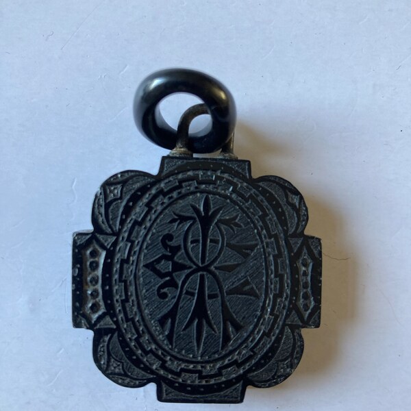 Carved Jet Pendant - Etsy