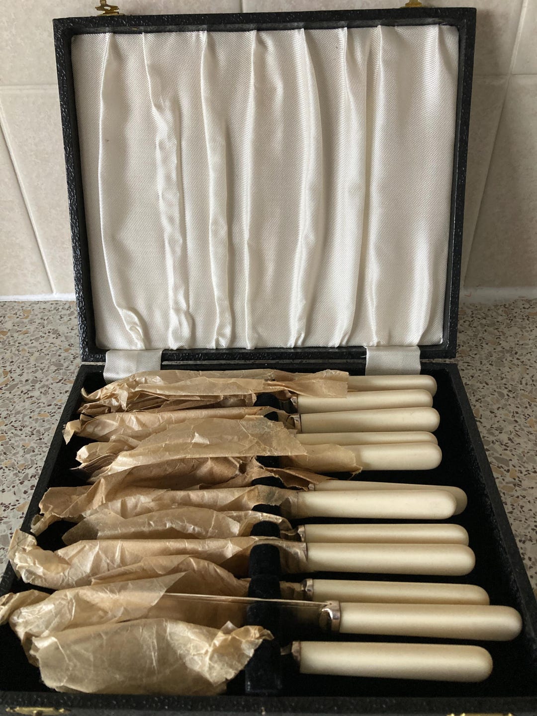 Vintage Cutlery in Padded Display Box Silver Plate Fish Flatware ...