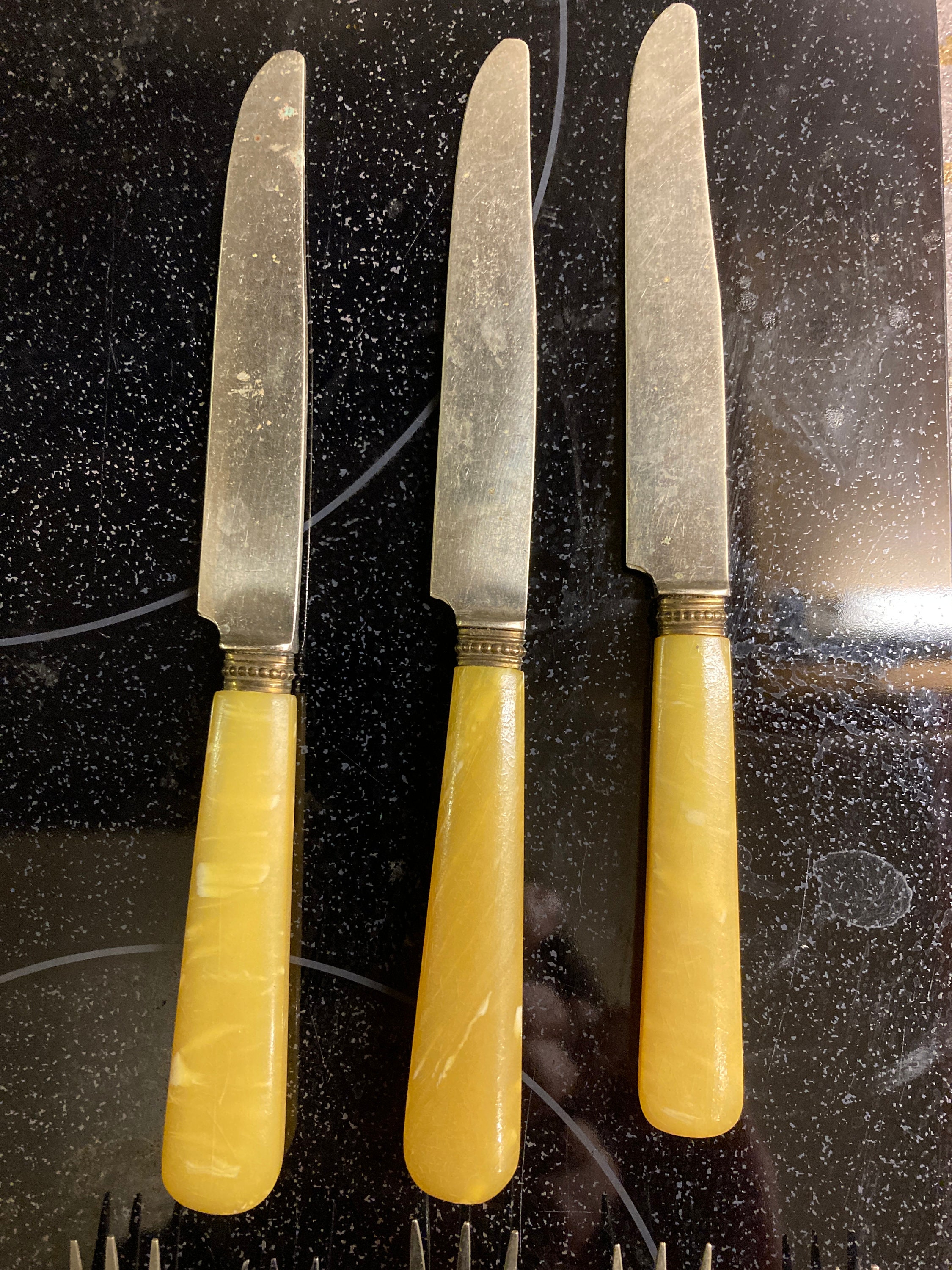 Vintage Bakelite Cutlery Gorgeous Very Rare Collectible Yellow ...