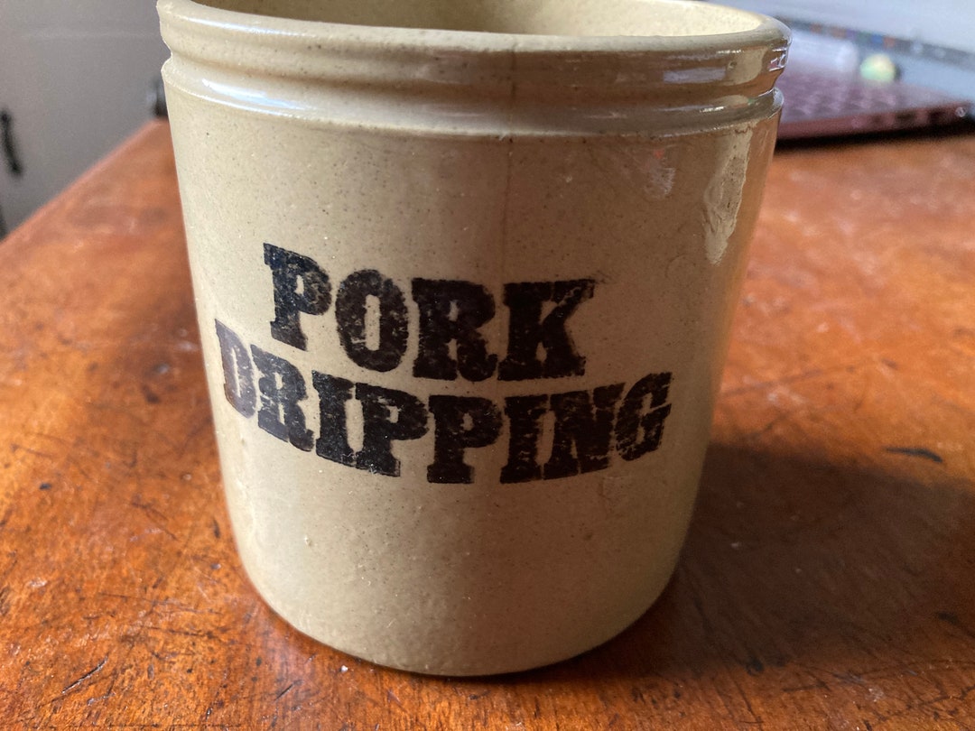 Vintage Dripping Pots Stoneware Jars Beef Dripping or Pork Dripping ...