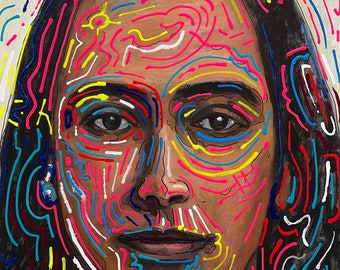 Mahavatar Babaji Portrait in Blue. Professional Fine Art Print ...