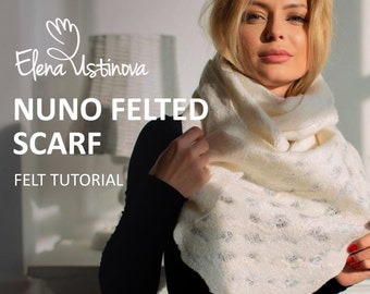 Shibori Felting Textured Ruffled Nuno Felt Scarf PDF Tutorial Pattern ...