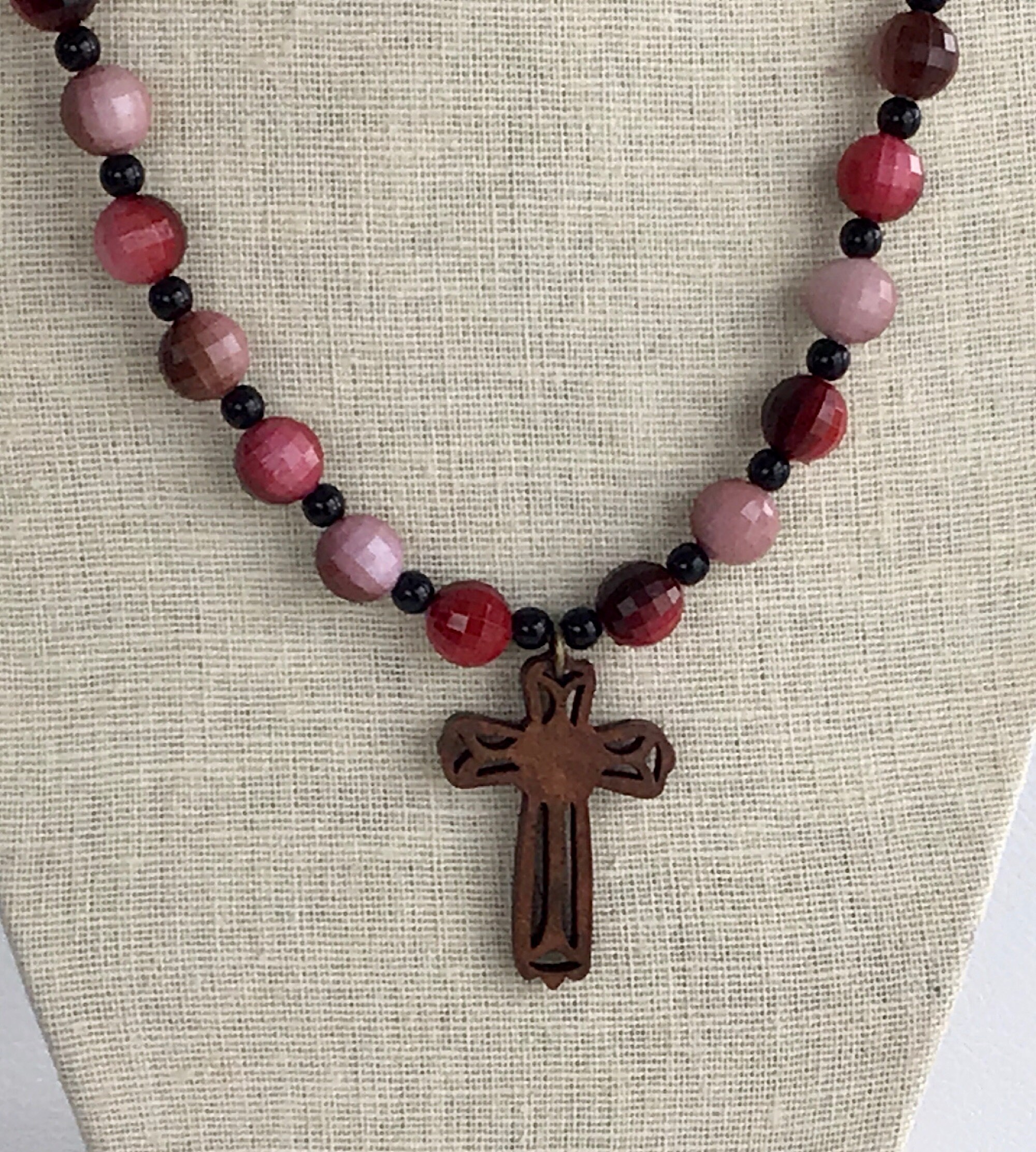 Collar de cruz de madera collar de cruz rústica cruz de | Etsy