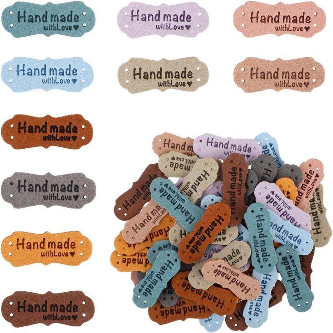 Suede Faux Leather Labels Handmade With Love Clothing Accessories Tags ...