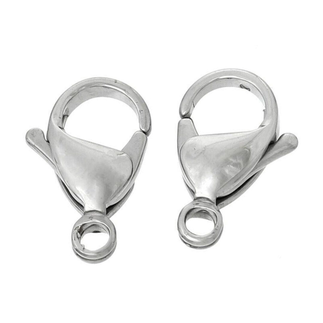 5 Large Lobster Clasps Stainless Steel Silver Tone 15mm( 5/8") X 9mm( 3 ...