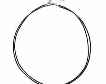 63cm(25") Long Black Faux Leather Cord With Clasp Necklace String for ...