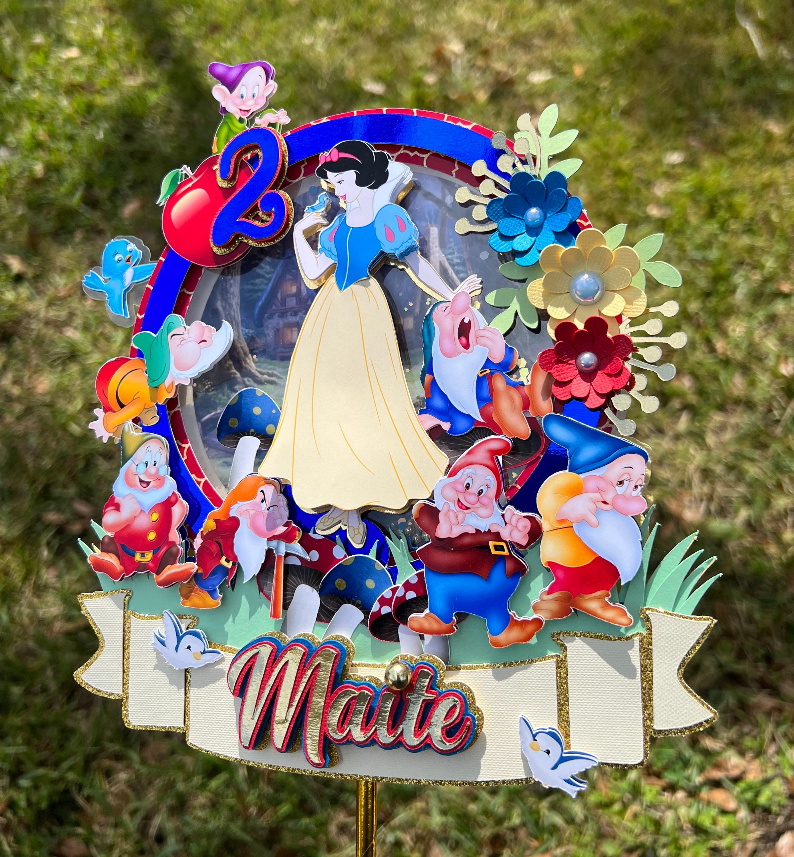 Snow White Cake Topper Princess Birthday Decoration Snow - Etsy