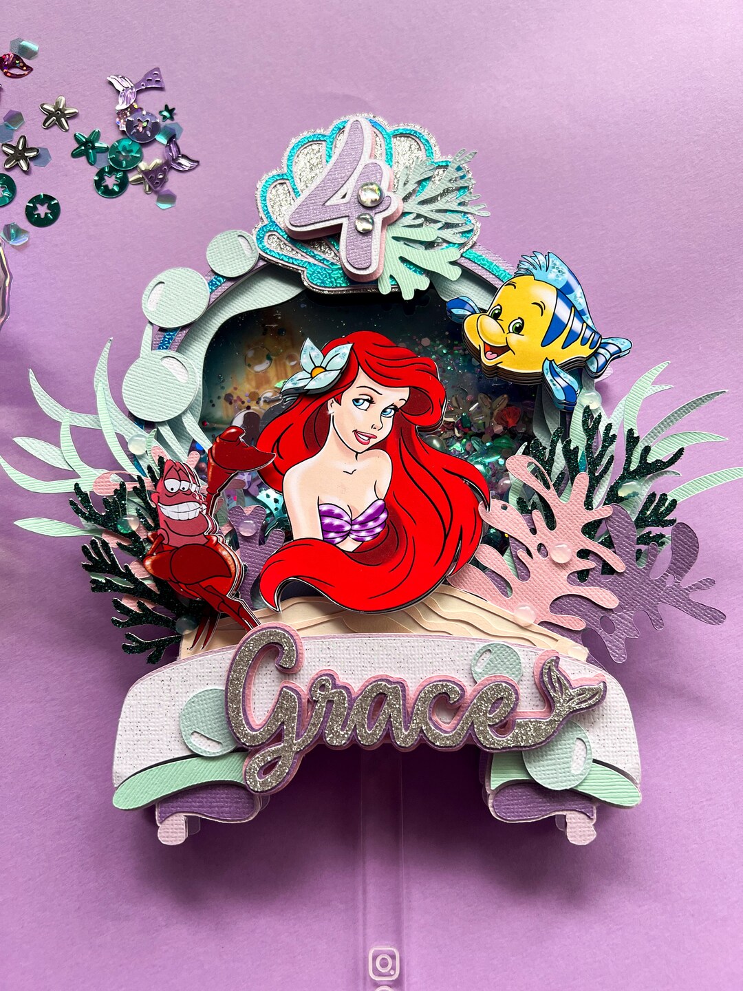 Mermaid Cake Topper, Little Mermaid, Ariel, Princess Ariel, Any Theme ...