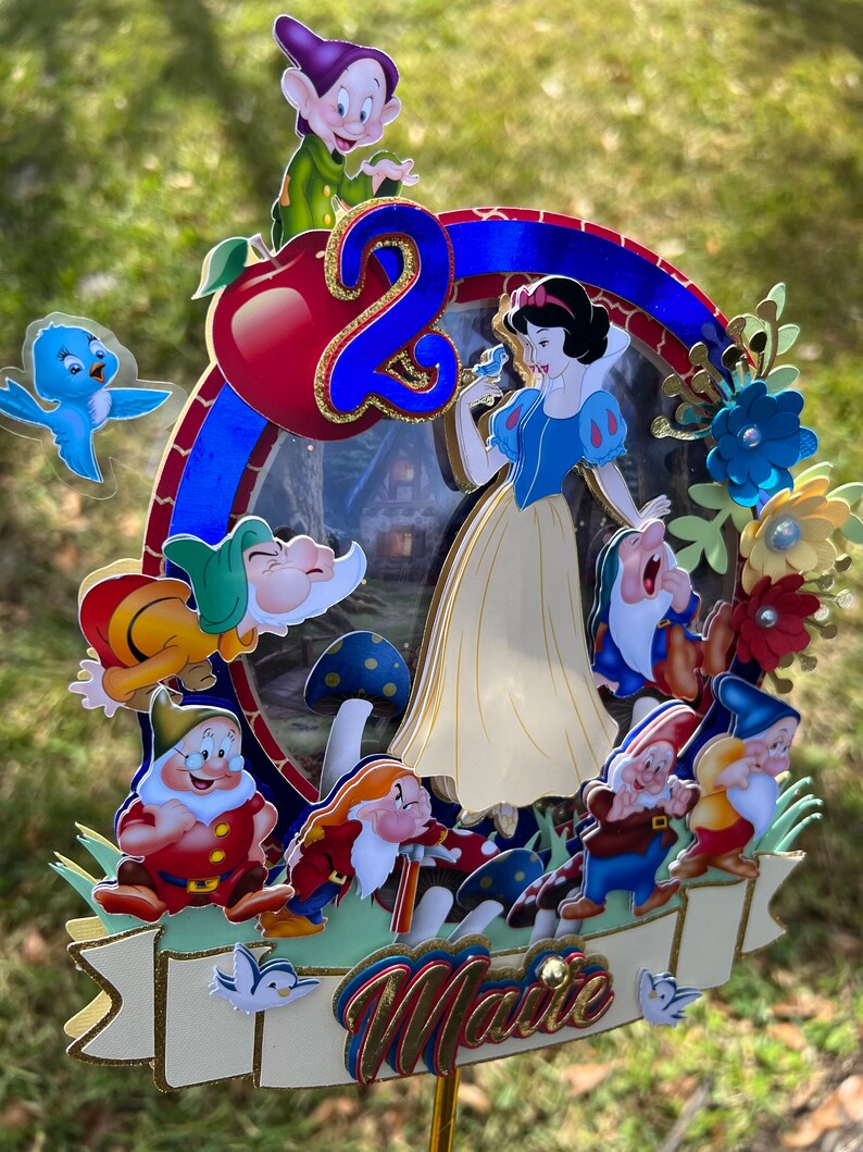 Snow White Cake Topper Princess Birthday Decoration Snow - Etsy