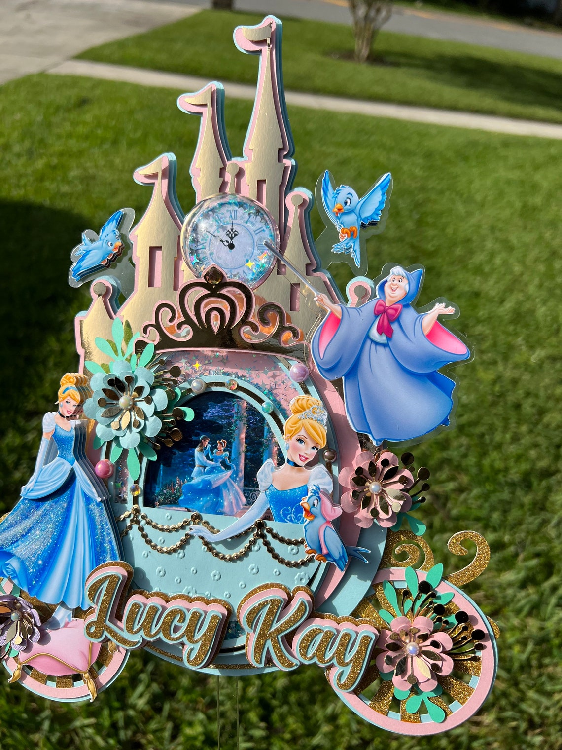 Cinderella Cake Topper Cake Topper Birthday Party Birthday - Etsy