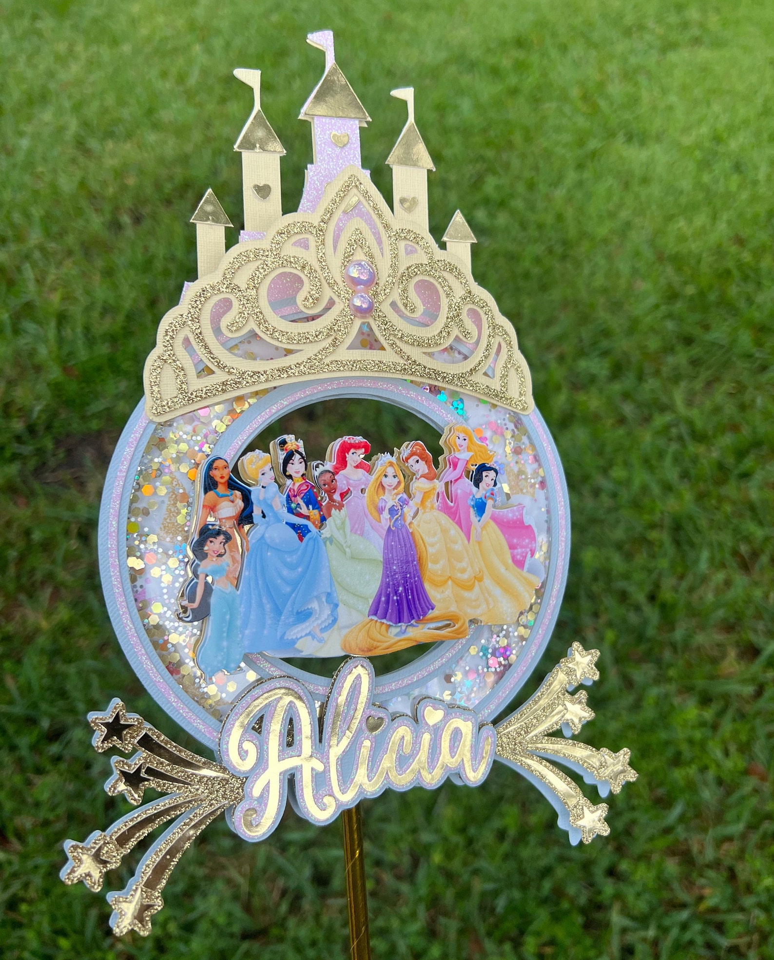 Princess Cake Topper Shaker Cake Topper Birthday Party - Etsy
