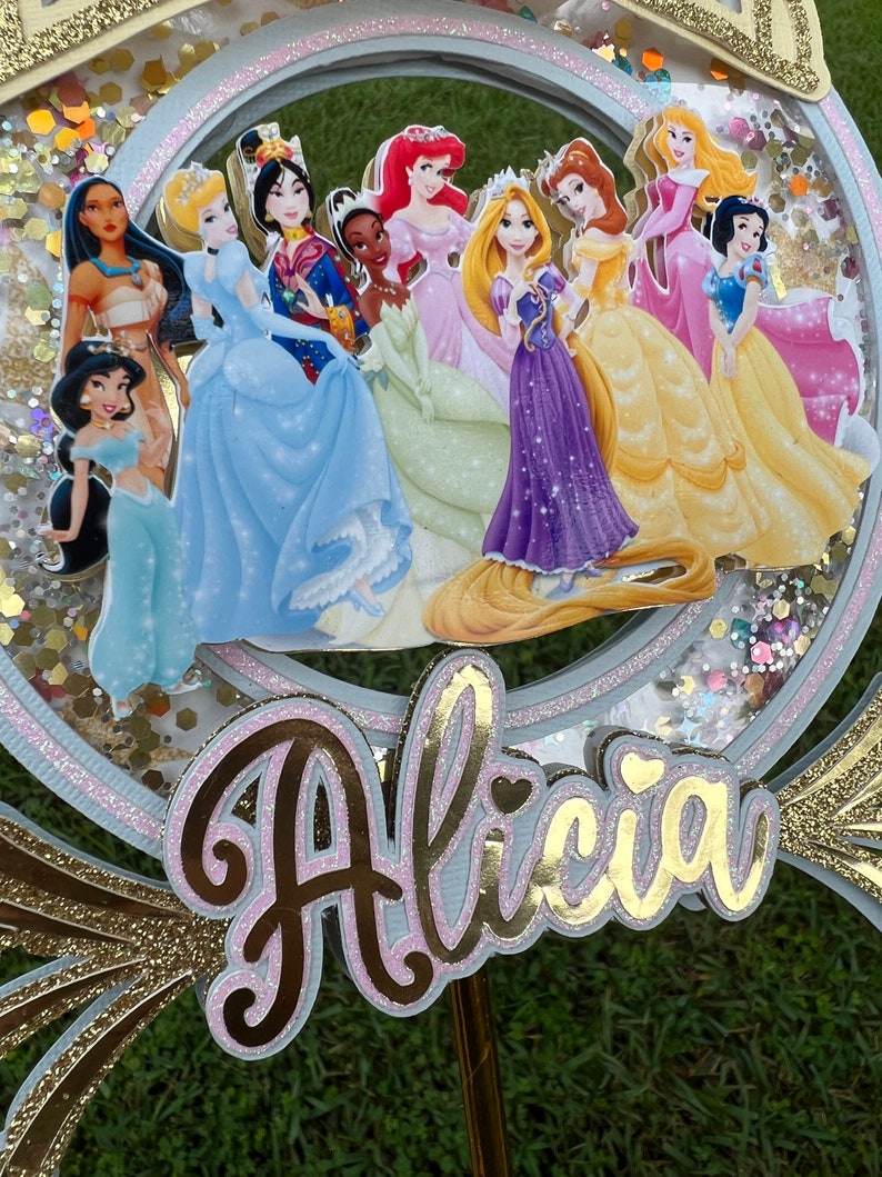 Princess Cake Topper Shaker Cake Topper Birthday Party - Etsy