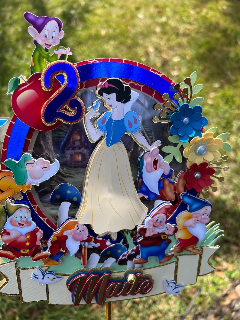 Snow White Cake Topper Princess Birthday Decoration Snow - Etsy