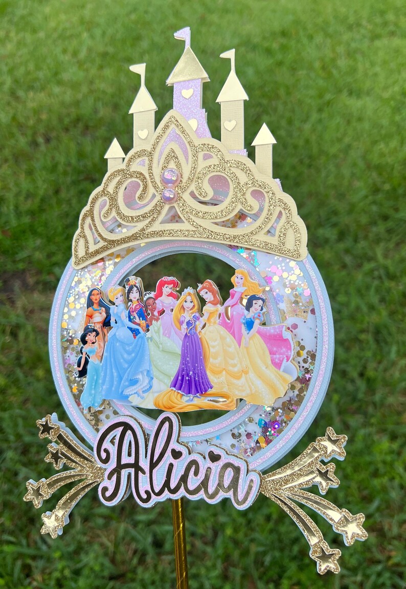 Princess Cake Topper Shaker Cake Topper Birthday Party - Etsy