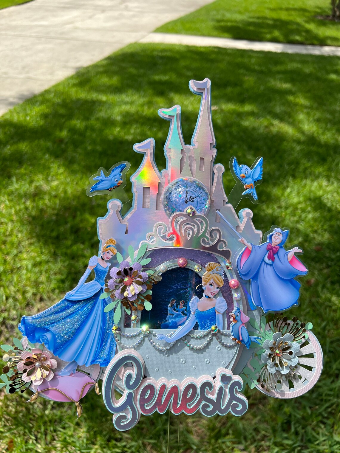 Cinderella Cake Topper Cake Topper Birthday Party Birthday - Etsy