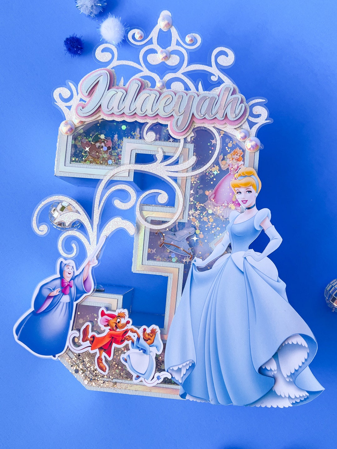 Cinderella 3D Letter Shaker, 3D Shaker,party Theme, Birthday - Etsy