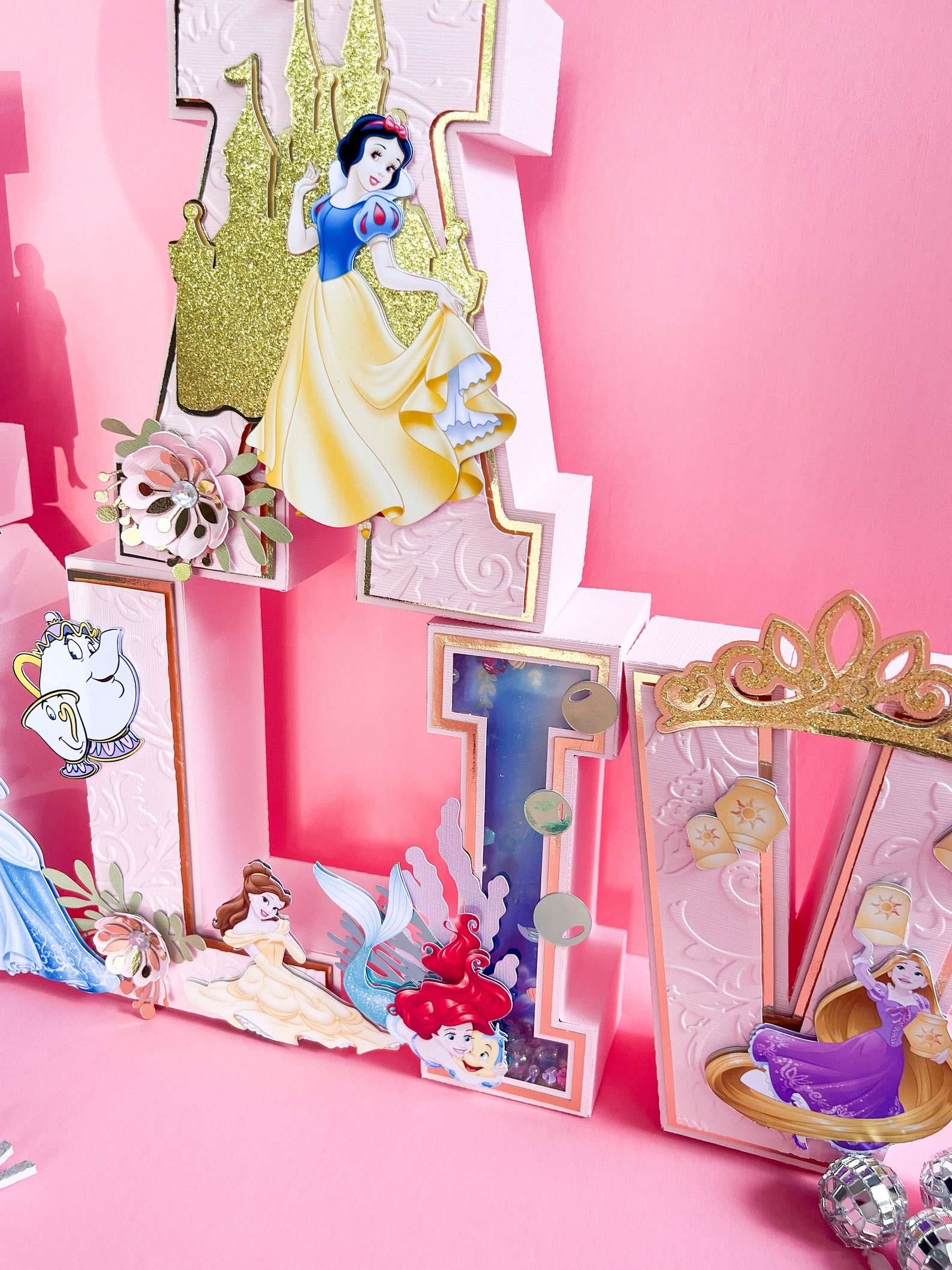 Princess 3D Letters NAME, Name Letters, Princess Party, Party Decor ...