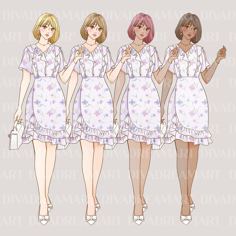 Miracle Purple Clipart Spring Clipart Purple Flowers Fashion Girl ...