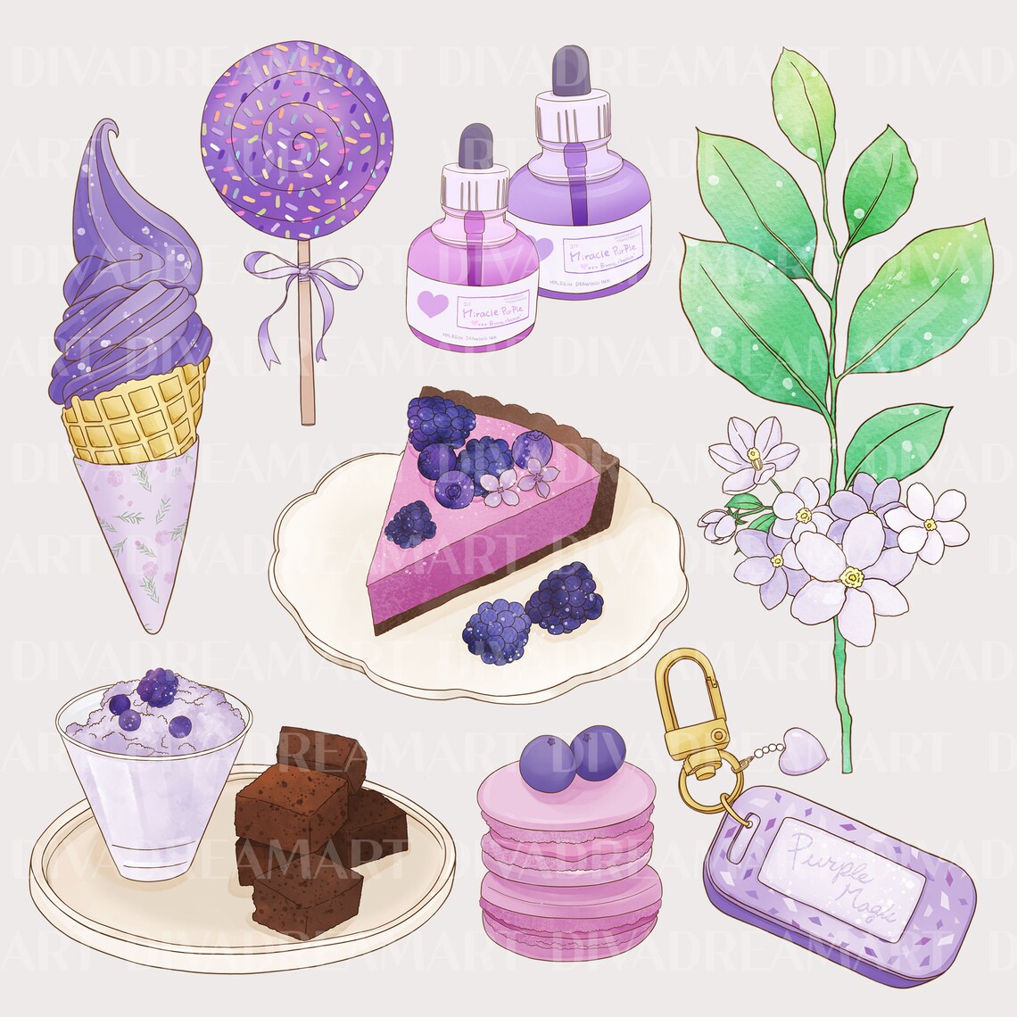 Miracle Purple Clipart Spring Clipart Purple Flowers Fashion Girl ...