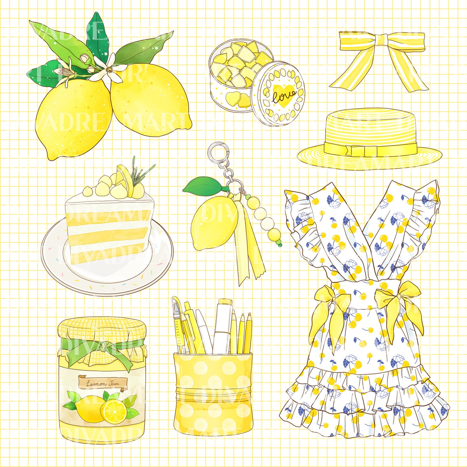 Sweet Lemon Girls Clipart Fashion Girls Clipart Lemon Yellow Planner ...