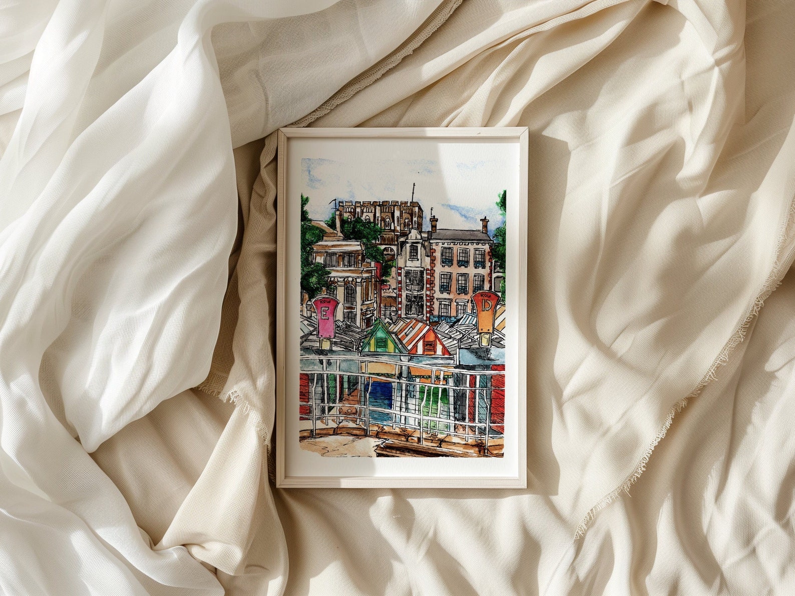 Norwich Market - Norfolk Watercolour Prints - 2 Different Sizes. - Etsy UK