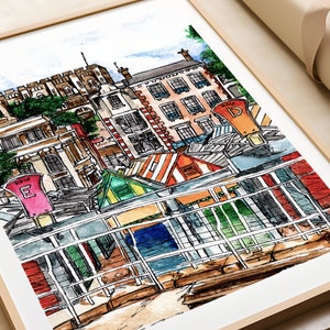 Norwich Market - Norfolk Watercolour Prints - 2 Different Sizes. - Etsy UK