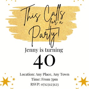 This Calls for a Party Invitation - Etsy