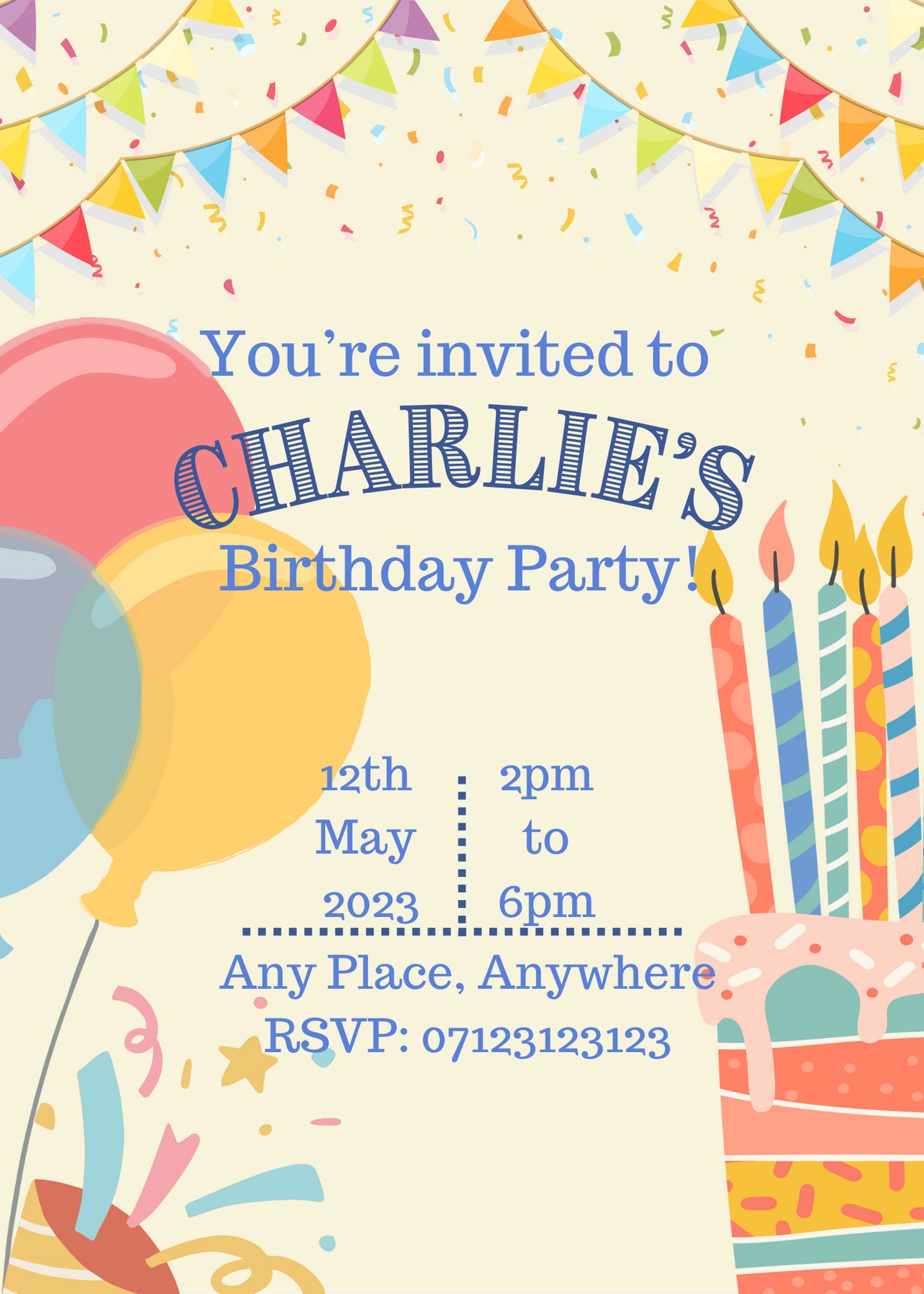 Generic Birthday Party Invitation - Etsy