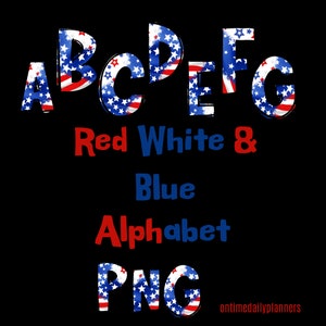Patriotic Print Lettering, July 4th PNG Doodle Letters, Hand Drawn ...