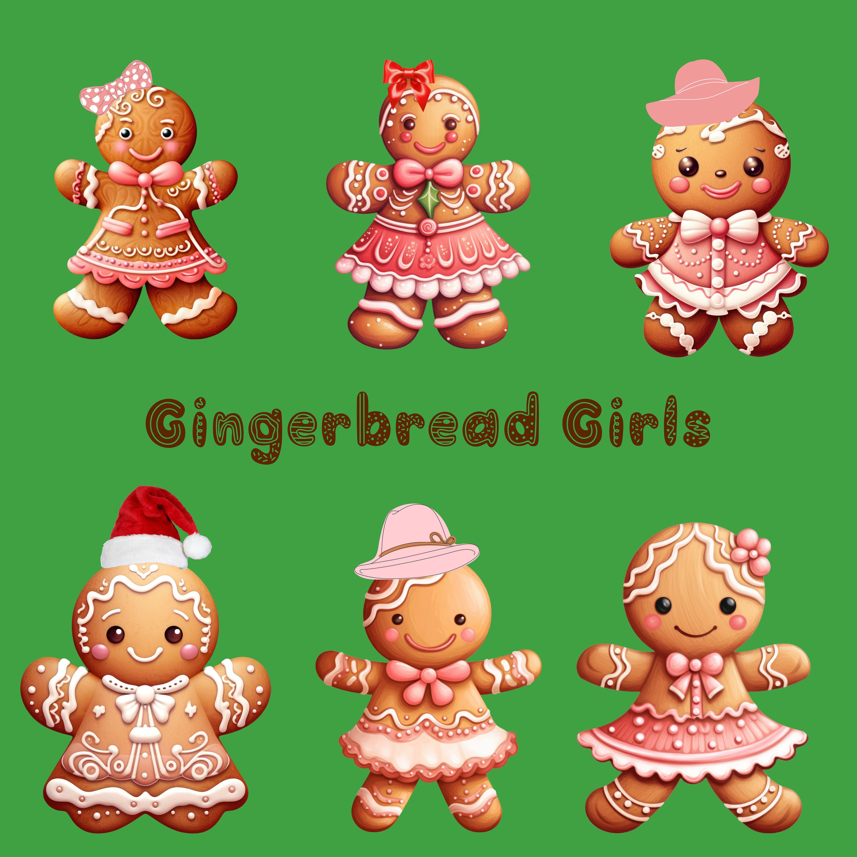 Gingerbread Girl Clipart PNG, Pink Gingerbread Girl PNG, Gingerbread ...