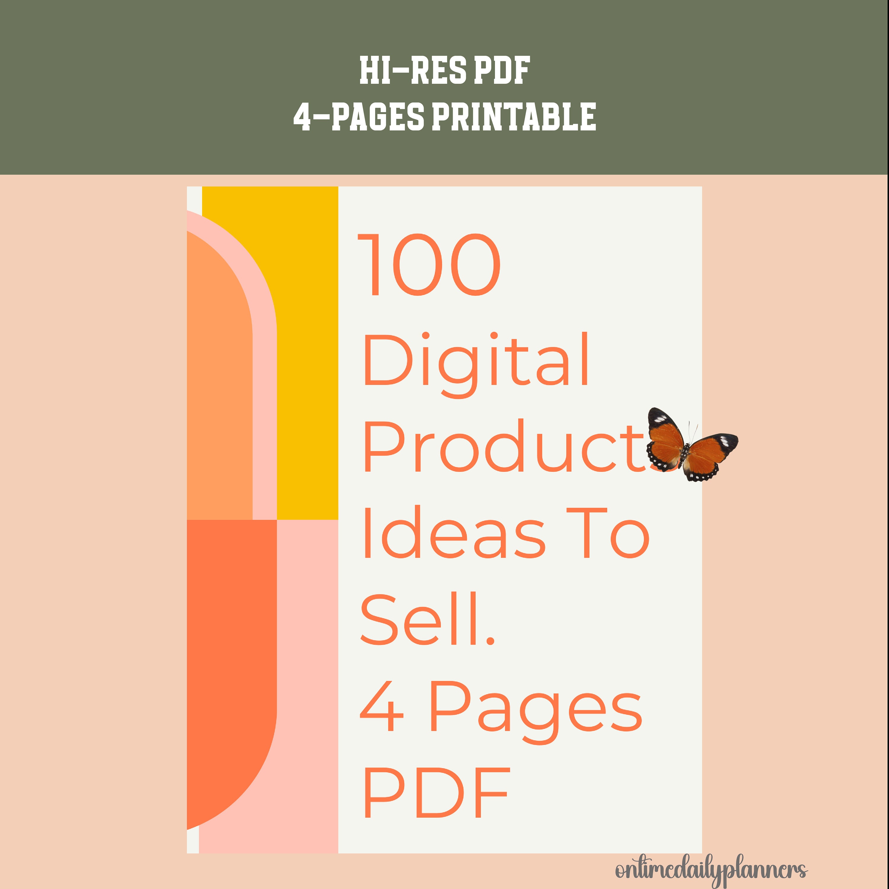 100 Digital Product Ideas to Sell Online, Etsy Entrepreneur 4-pages PDF ...