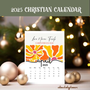 2025 Calendar Christian Calendar Printable PNG, Monthly Calendar PNG ...