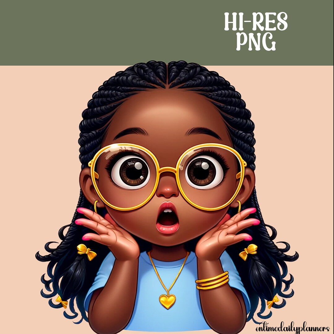 Little Black Girl, African American Girl Clipart, Back to School Black ...