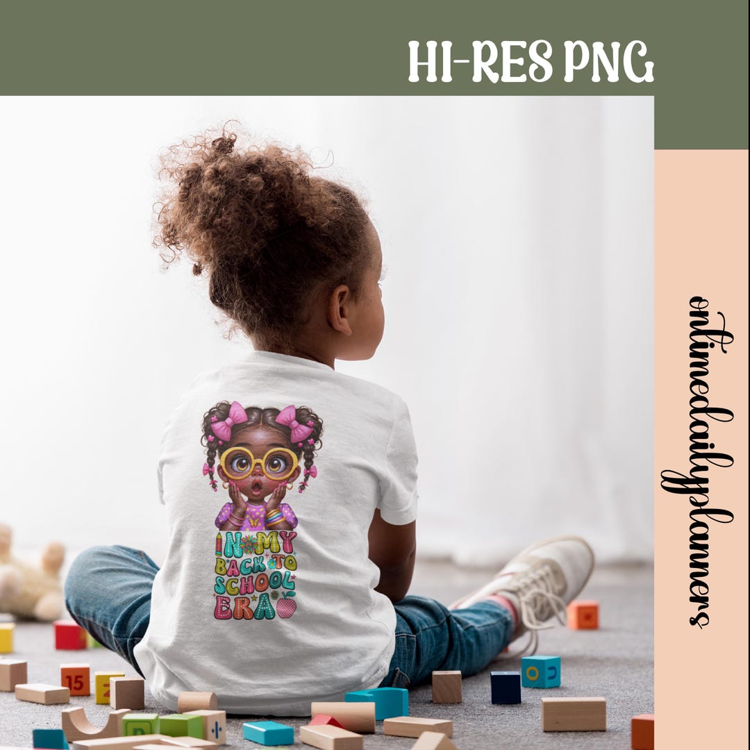 Back to School PNG, 1st Day of School African American Clipart, Kids ...