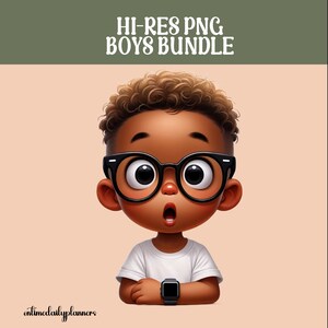 Black Boys Clipart Bundle: African American Kids PNG (digital Download ...
