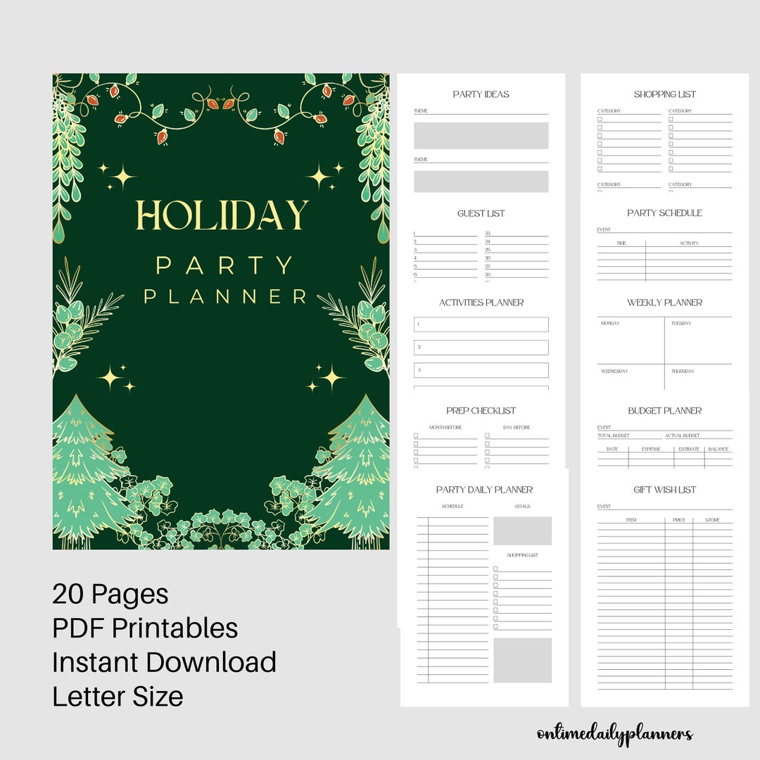 Printable Holiday Planner, Party Planner Event Organizer, Event ...