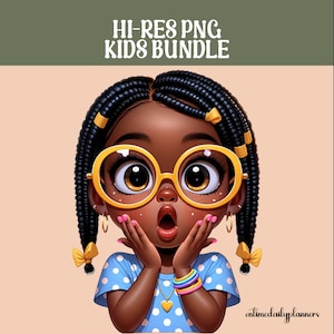 African American Girls Clipart Bundle, Little Black Girls, Back to ...