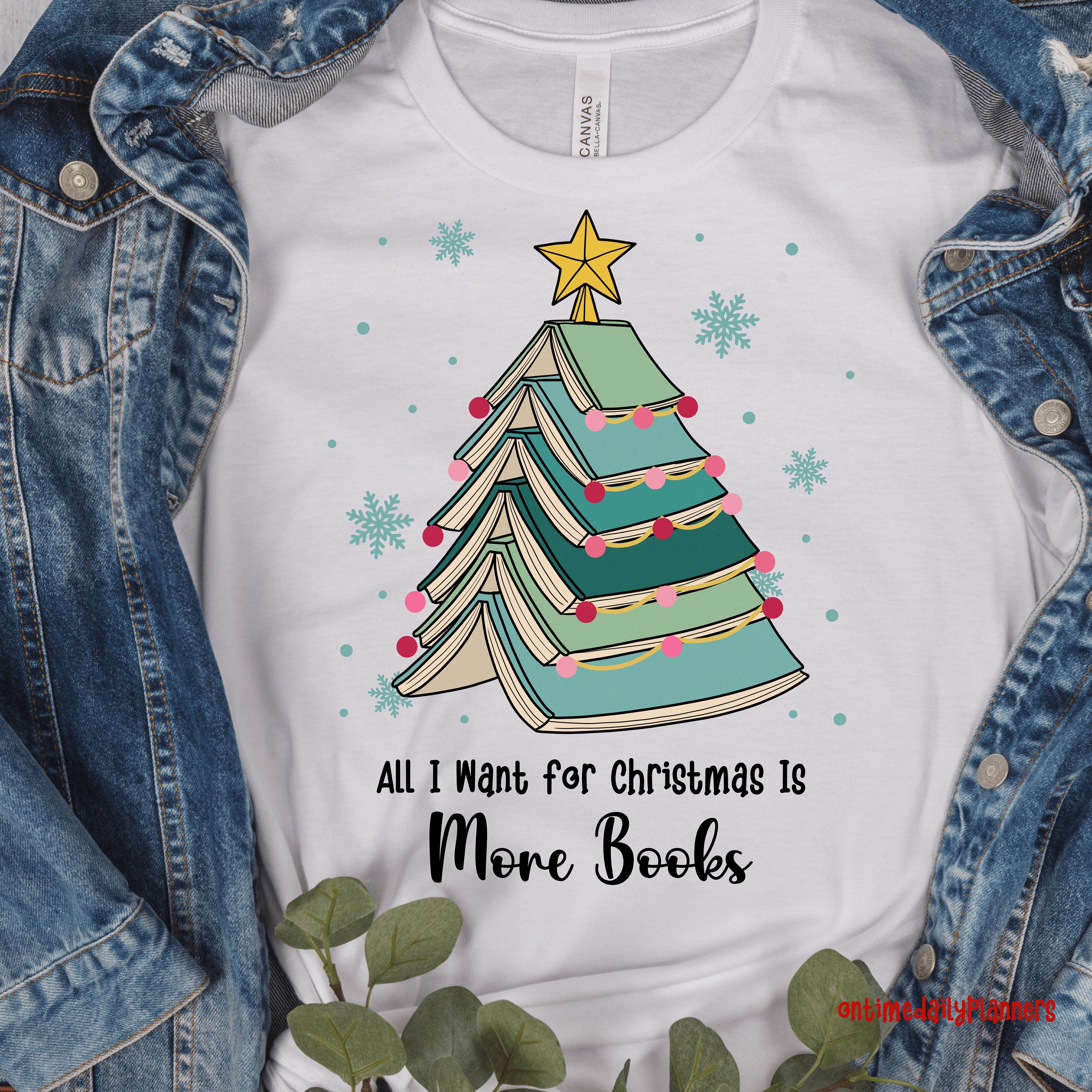 Book Lover Christmas Tree PNG, Festive Book Club Graphic Design for ...
