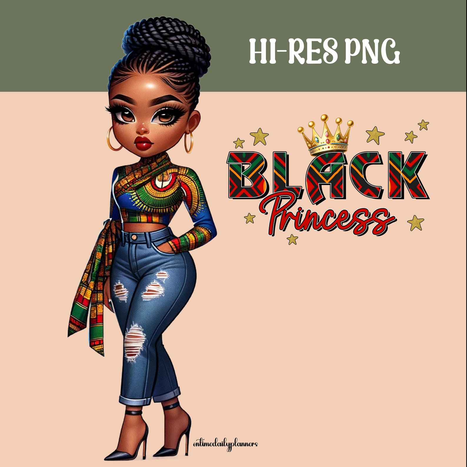 Black Princess PNG: Juneteenth African Art, Black Girl Magic (digital ...