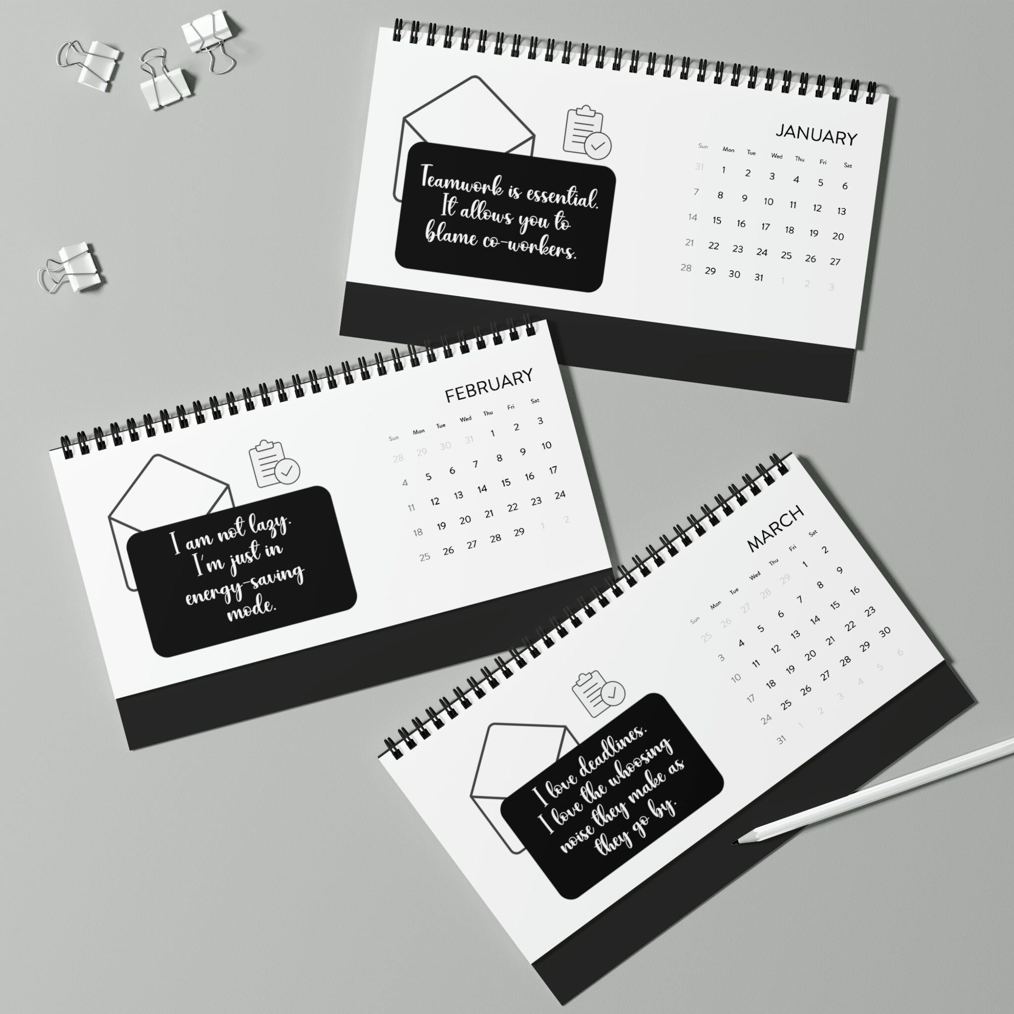 2024 Desk Calendar Funny Coworker Gift, Home Calendar Cuss Words Adult ...