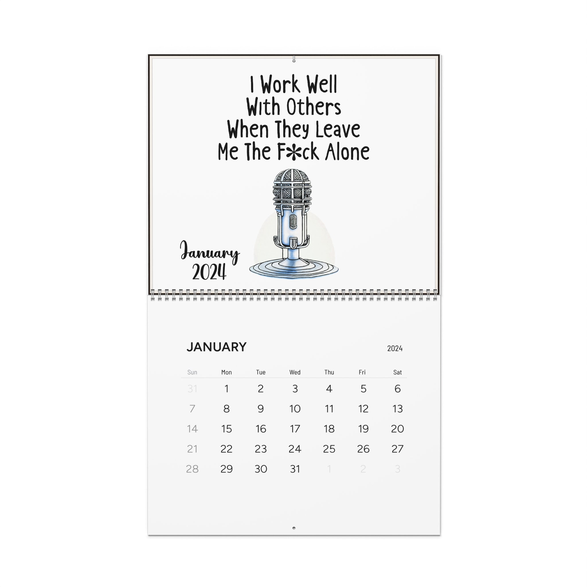 2024 Wall Calendar Funny Coworker Gift, Home Calendar Cuss Words Adult ...