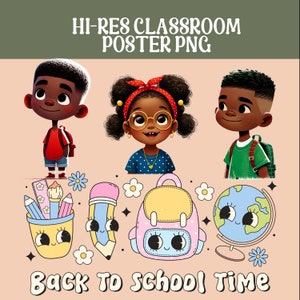 African American Kids Clipart Bundle, Black Kids PNG Files, Instant ...