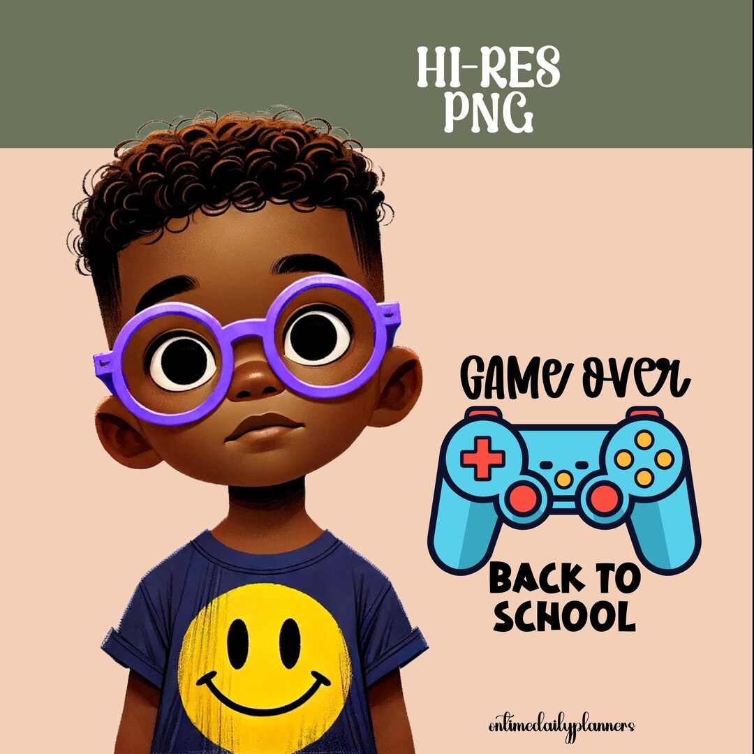 Funny African American Kids Back to School Clipart, Black Boys PNG ...